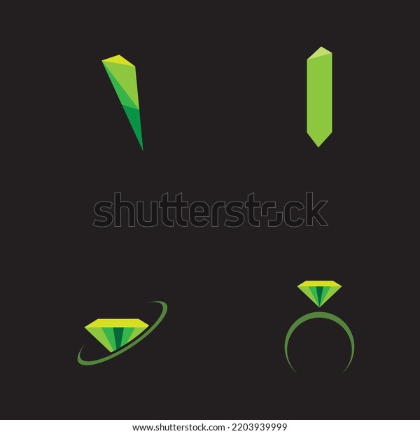 Emerald Diamond Logo Set Vector Icon Stock Vector (Royalty Free ...