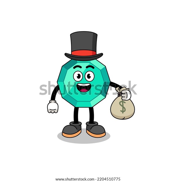 Emerald Gemstone Mascot Illustration Rich Man Stock Vector (Royalty ... Emerald Gemstone Mascot Illustration Rich Man Stock Vector (Royalty ...