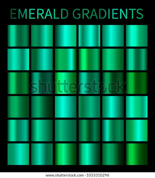 Emerald Gradients Collection Design Collection Shiny Stock Vector ...