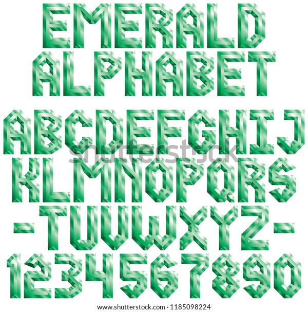 Emerald Green Gem Alphabet Stock Vector (Royalty Free) 1185098224 ...