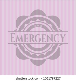 Emergency Badge Pink Background Stock Vector (Royalty Free) 1061799227 ...