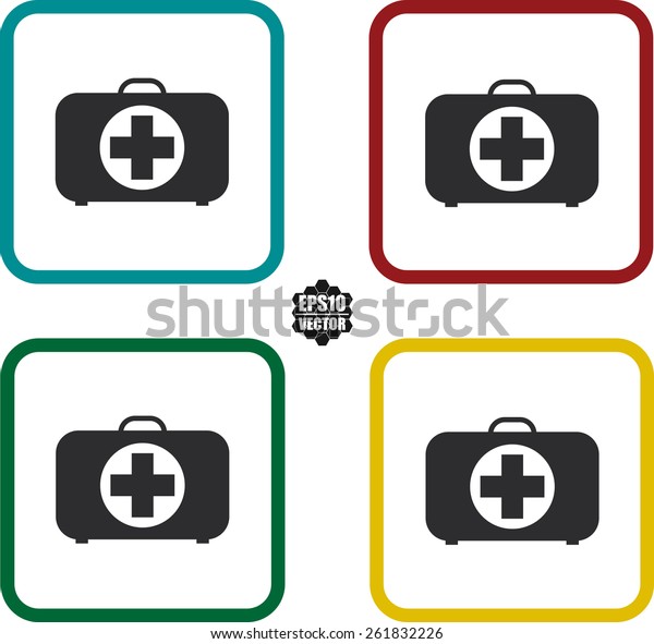 Emergency Bag Symbol Icons Set On Stock Vector (Royalty Free) 261832226 ...