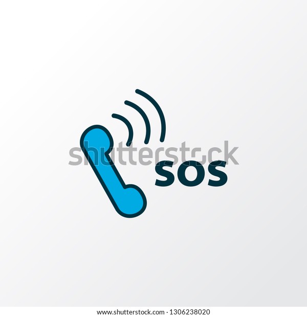 Emergency Contact Icon Colored Line Symbol Stock Vector (Royalty Free ...