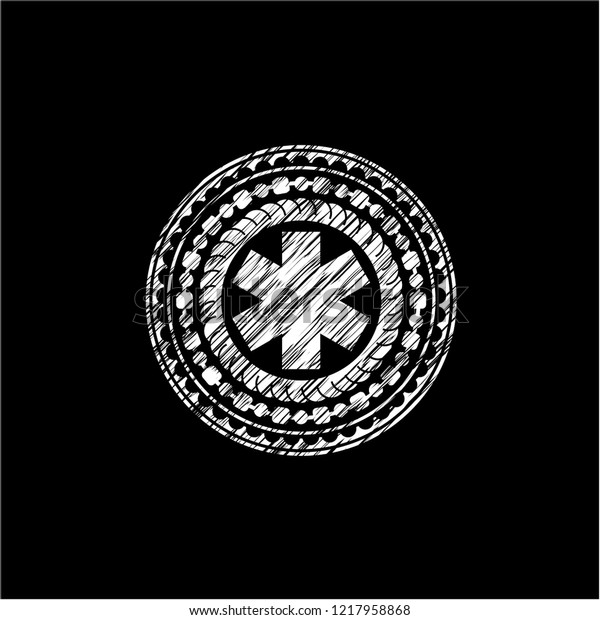 Emergency Cross Icon Drawn Chalk Emblem Stock Vector (Royalty Free ...