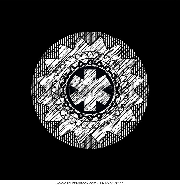 Emergency Cross Icon Drawn Chalk Emblem Stock Vector (Royalty Free ...