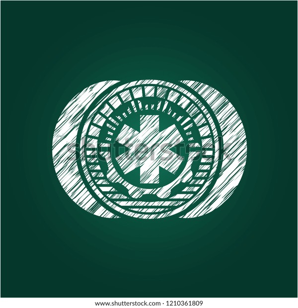 Emergency Cross Icon Drawn On Blackboard Stock Vector (Royalty Free ...