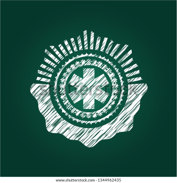 Emergency Cross Icon Drawn On Blackboard Stock Vector (Royalty Free ...