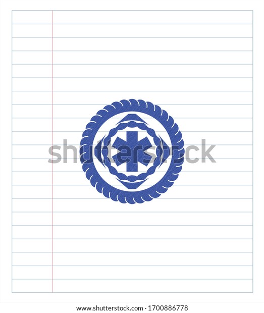 Emergency Cross Icon Emblem Draw Pen Stock Vector (Royalty Free ...