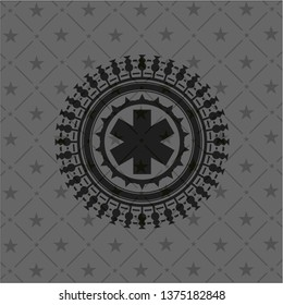 Emergency Cross Icon Inside Black Badge Stock Vector (Royalty Free ...