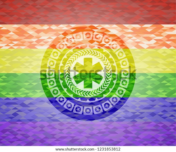 Emergency Cross Icon Inside Emblem On: vector de stock (libre de ...