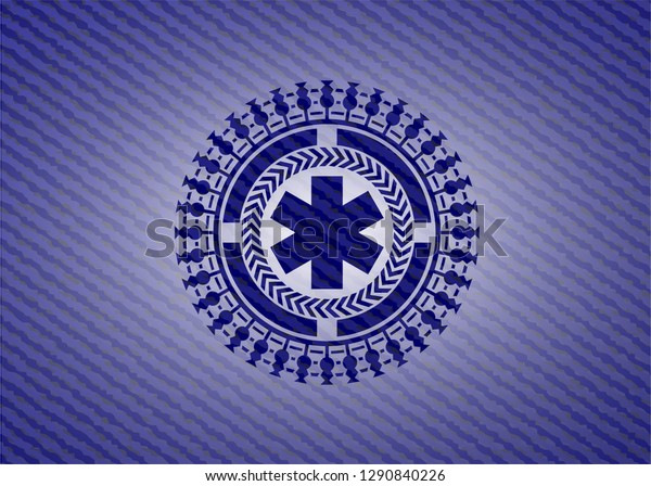 Emergency Cross Icon Inside Emblem Jean Stock Vector (Royalty Free ...