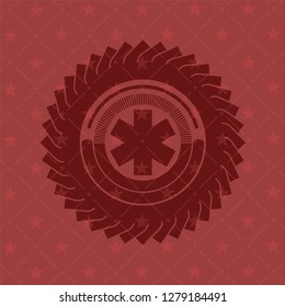 Emergency Cross Icon Inside Realistic Red Stock Vector (Royalty Free ...
