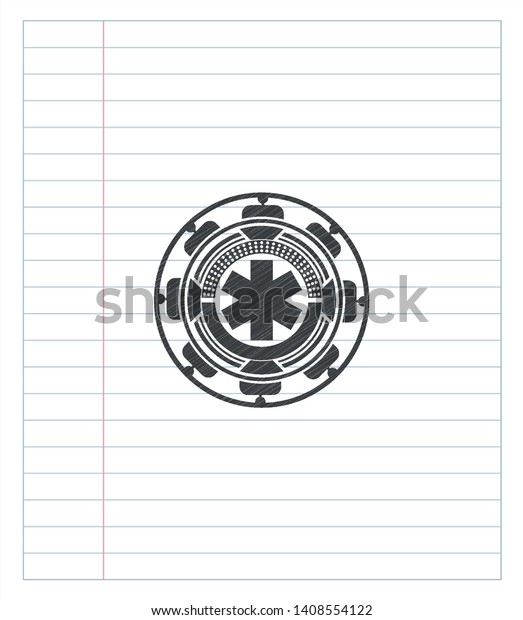 Emergency Cross Icon Pencil Effect Vector Stock Vector (Royalty Free ...