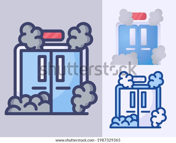 Emergency Door Smoke Isolated Vector Cartoon Stock Vector (Royalty Free ...