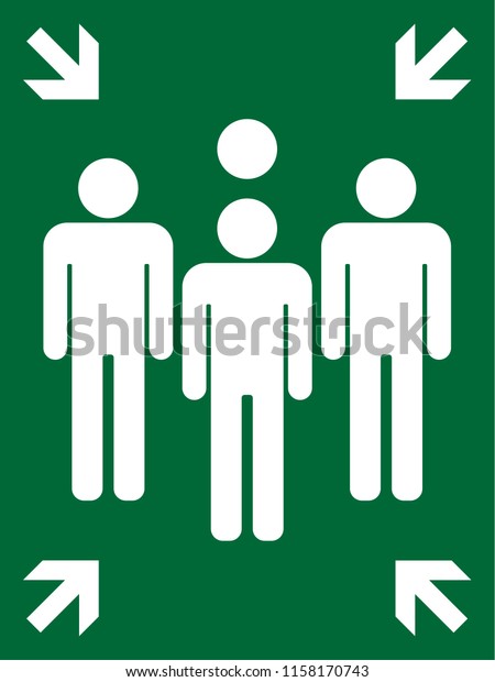 Emergency Evacuation Assembly Point Sign Gathering Stock Vector ...