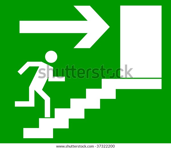 Emergency Exit Door Sign Human Figure Stock Vector (Royalty Free) 37322200