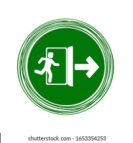 Emergency Exit Door Sign Vector Icon: เวกเตอร์สต็อก (ปลอดค่าลิขสิทธิ์ ...