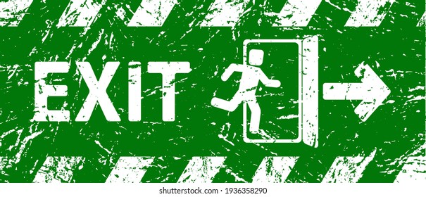 Emergency Exit Door Sign Vector Icon: เวกเตอร์สต็อก (ปลอดค่าลิขสิทธิ์ ...