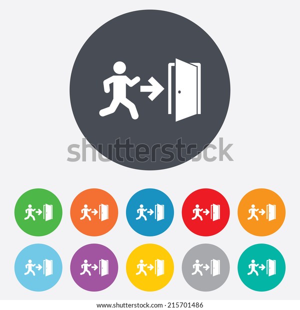 Emergency Exit Human Figure Sign Icon Stock Vector (Royalty Free ...