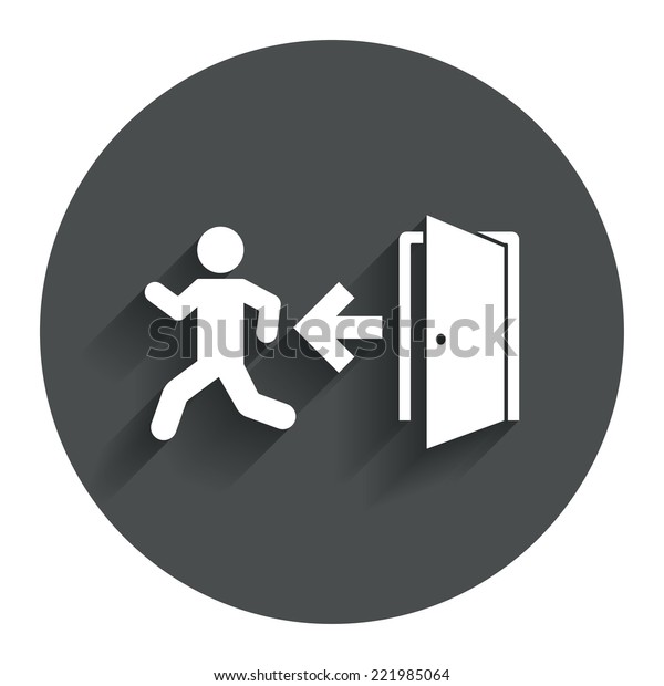 Emergency Exit Human Figure Sign Icon Stock Vector (Royalty Free ...