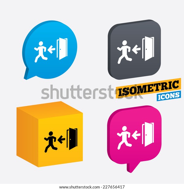 Emergency Exit Human Figure Sign Icon Stock Vector (Royalty Free) 227656417