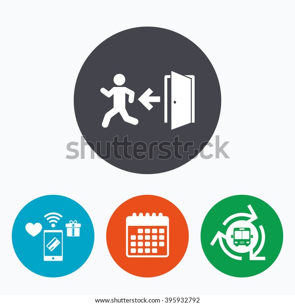 Emergency Exit Human Figure Sign Icon Stock Vector (Royalty Free ...