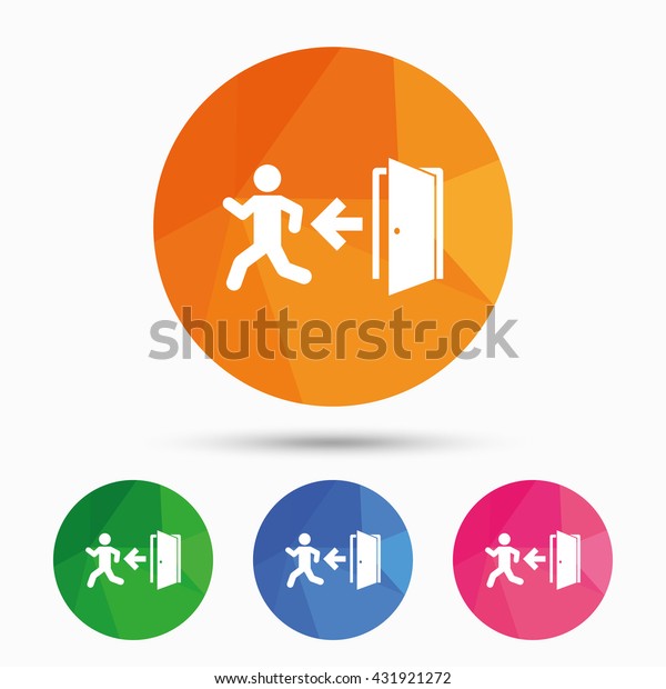 Emergency Exit Human Figure Sign Icon Stock Vector (Royalty Free ...