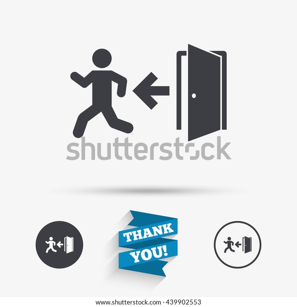 Emergency Exit Human Figure Sign Icon Stock Vector (Royalty Free ...