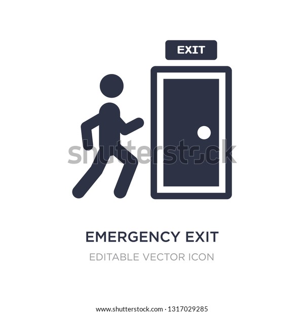 Emergency Exit Icon On White Background Stock Vector (Royalty Free ...