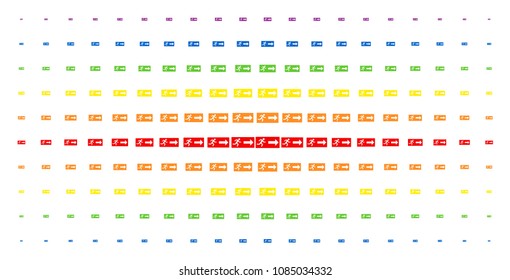 Emergency Exit Icon Rainbow Colored Halftone: เวกเตอร์สต็อก (ปลอดค่า ...