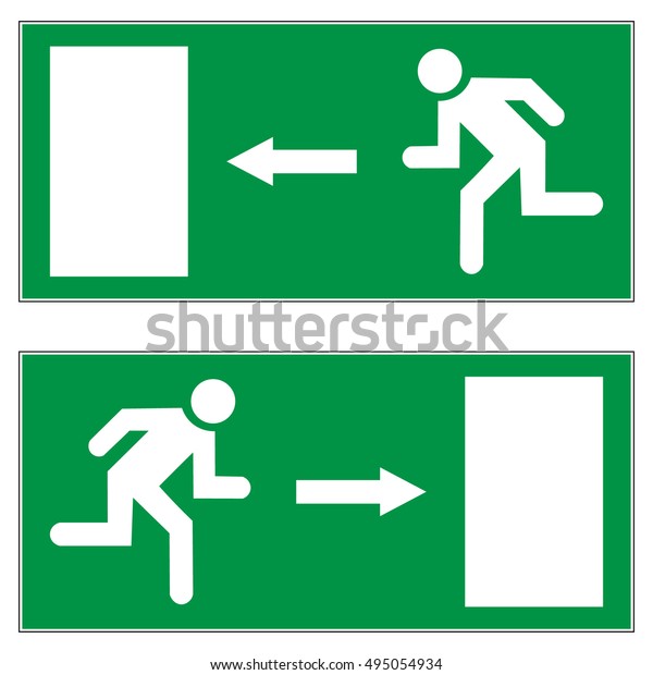 Salida de emergencia izquierda, salida de emergencia derecha ...