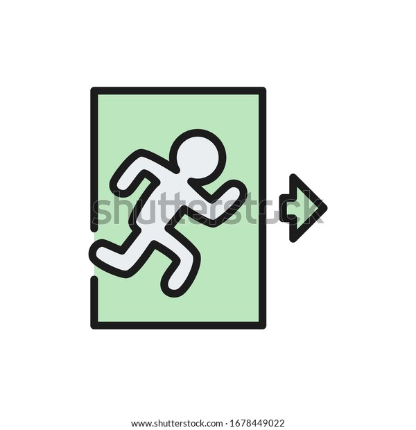 Emergency Exit Man Running Out Sign 库存矢量图（免版税）1678449022 | Shutterstock