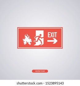 Emergency Exit Man Running Exit Red Stock Vector (Royalty Free ...