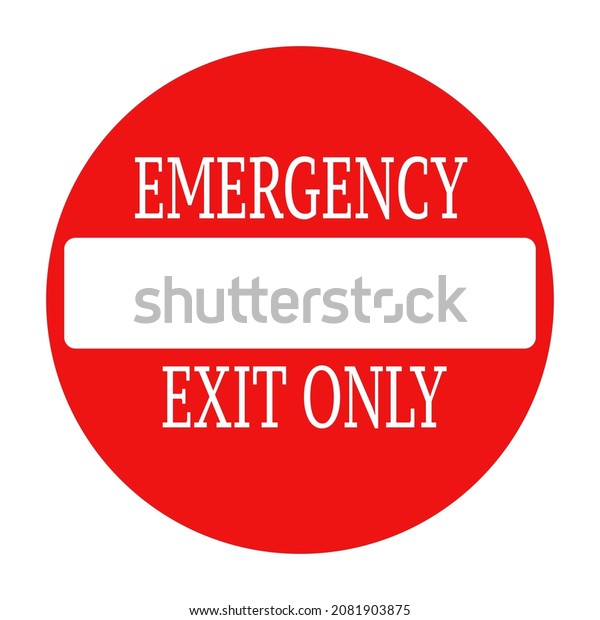 Emergency Exit Only Red Notice Vector Stock Vector (Royalty Free ...