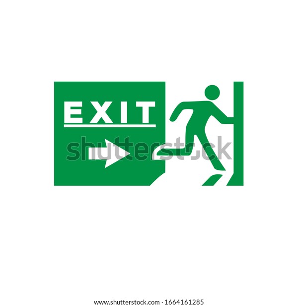 Emergency Exit Sign Human Icon Stock Vector (Royalty Free) 1664161285 ...