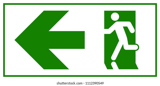 Emergency Exit Sign Man Running Out Stock-vektor (royaltyfri ... Emergency Exit Sign Man Running Out Stock-vektor (royaltyfri ...
