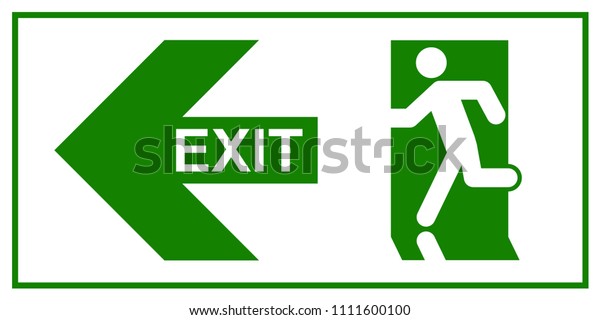 Emergency Exit Sign Man Running Out: เวกเตอร์สต็อก (ปลอดค่าลิขสิทธิ์ ...