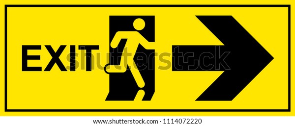 Emergency Exit Sign Man Running Out Stock Vector (Royalty Free ...