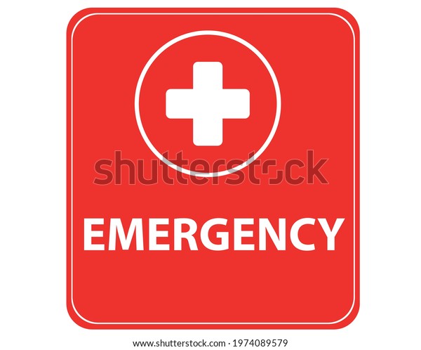 Emergency Exit Sign Red Color Warning Stock Vector (Royalty Free ...