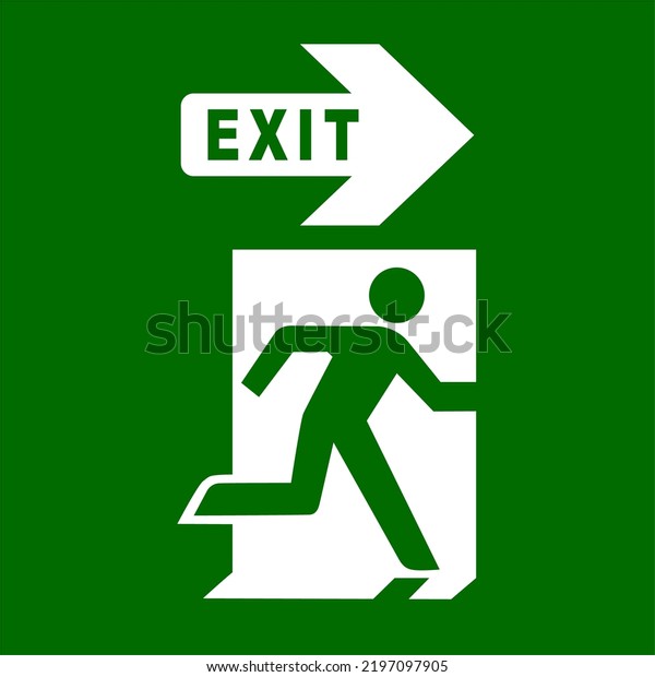 Emergency Exit Sign Running Man Icon: vetor stock (livre de direitos ...