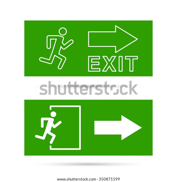 Emergency Exit Sign Running Man On Stock Vector (Royalty Free ...