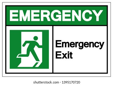 Emergency Exit Symbol Sign Vector Illustration Stock Vector (Royalty ...