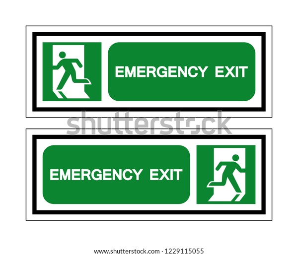 Emergency Exit Symbol Sign Vector Illustration Stock Vector (Royalty ...