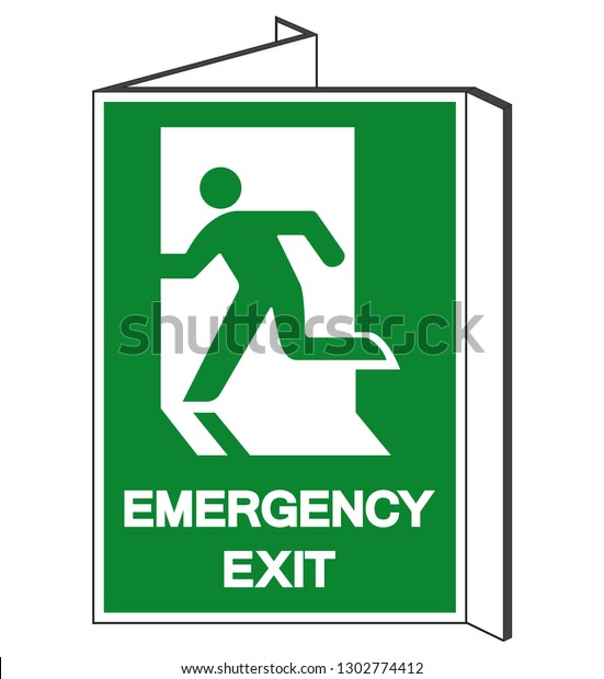 Emergency Exit Symbol Sign Vector Illustration 库存矢量图（免版税）1302774412 ...