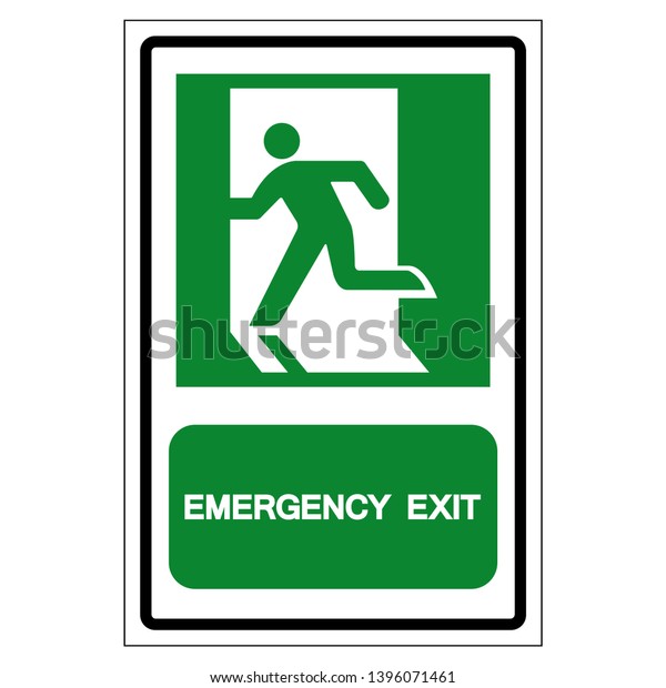 Emergency Exit Symbol Sign Vector Illustration Stock Vector (Royalty ...