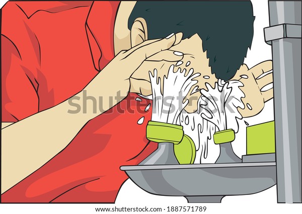 Emergency Eyewash Equipment Safety Vector Wash Stock Vector (Royalty ...