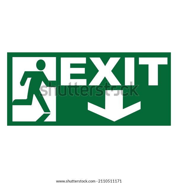 Emergency Fire Exit Sign Running Man 库存矢量图（免版税）2110511171 | Shutterstock