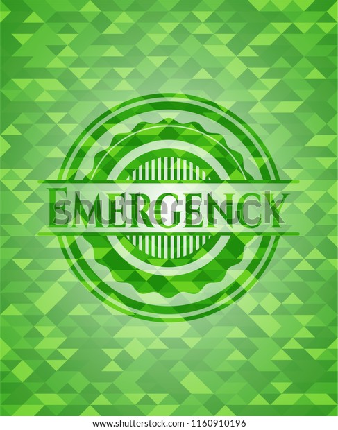 Emergency Green Emblem Triangle Mosaic Background Stock Vector (Royalty ...