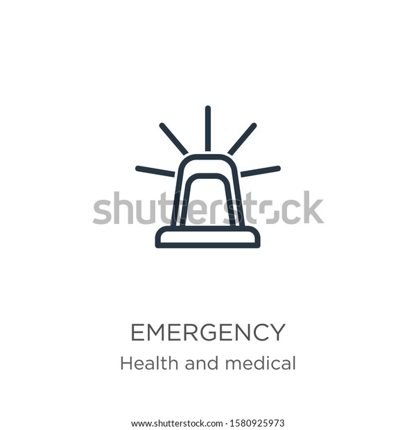 Emergency Icon Thin Linear Emergency Outline Stock Vector (Royalty Free ...