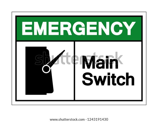 Emergency Main Switch Symbol Sign Vector Stock Vector (Royalty Free ...